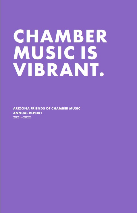 Year-End Campaign and Annual Report 2022 - Arizona Friends of Chamber Music